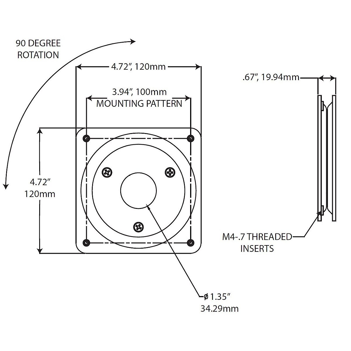 Maclocks VESA Orientation Swivel Plate for Use with Tablet Enclosures (VRP-B)