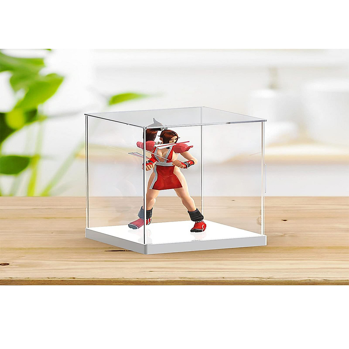 MECC Openable Clear Acrylic Display Case-Assemble Countertop Box with White Base for Display-Clear Display Box,Dustproof Protection Showcase for Figures Toys Collectibles (16x12x10inch/40x30x25cm#)