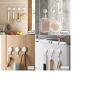 JULAHE Adhesive Wall Hooks for Hanging Towel Coat Hat Key Stylish Pebble Shape Utility Hook for Kitchen Bathroom No Drill Stick on Smooth Surface Ornament Hooks 4 Pack White