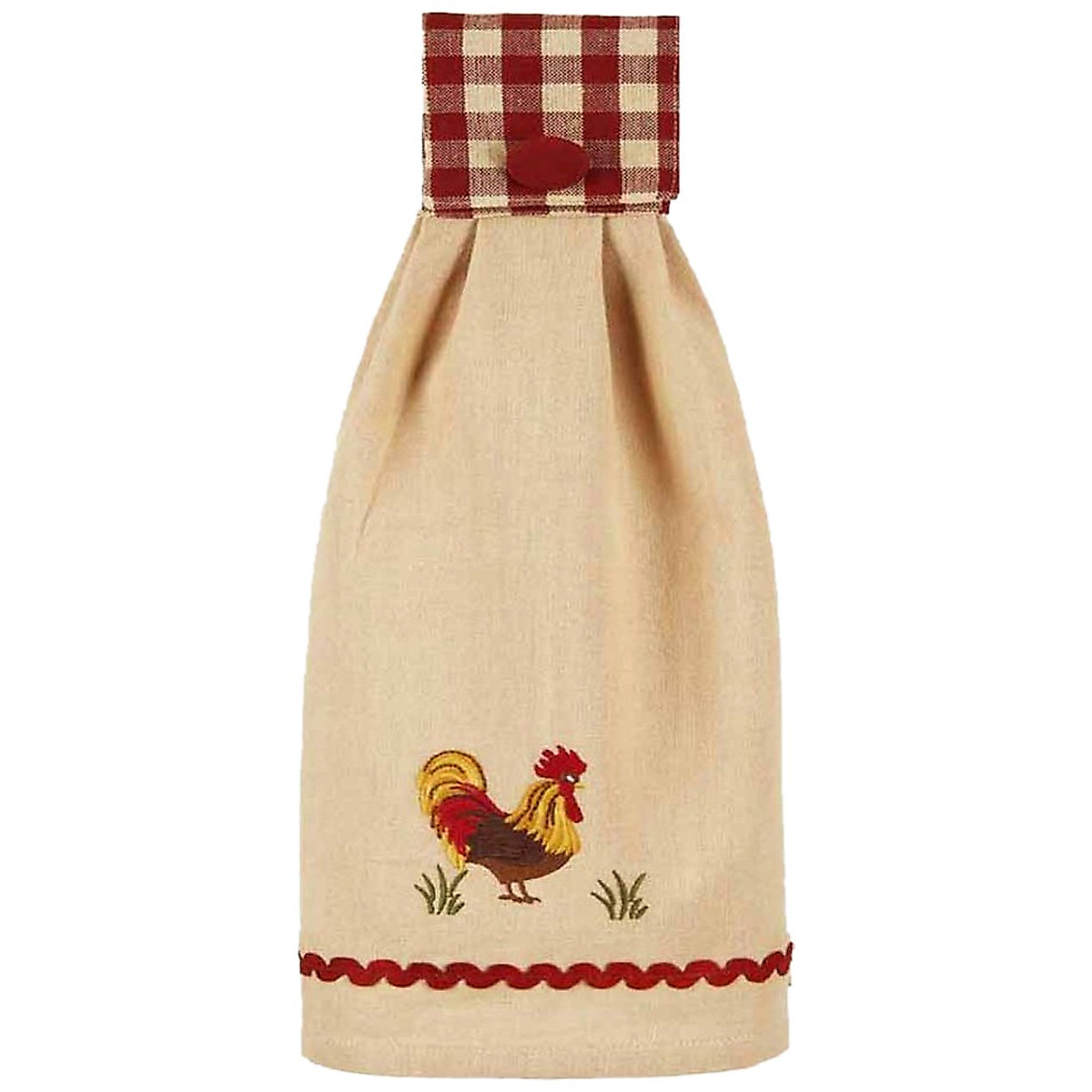 Home Collection by Raghu Rooster Barn and Nutmeg Towel, 16.5 x 18.5", Red Set of 2,TTRE0023