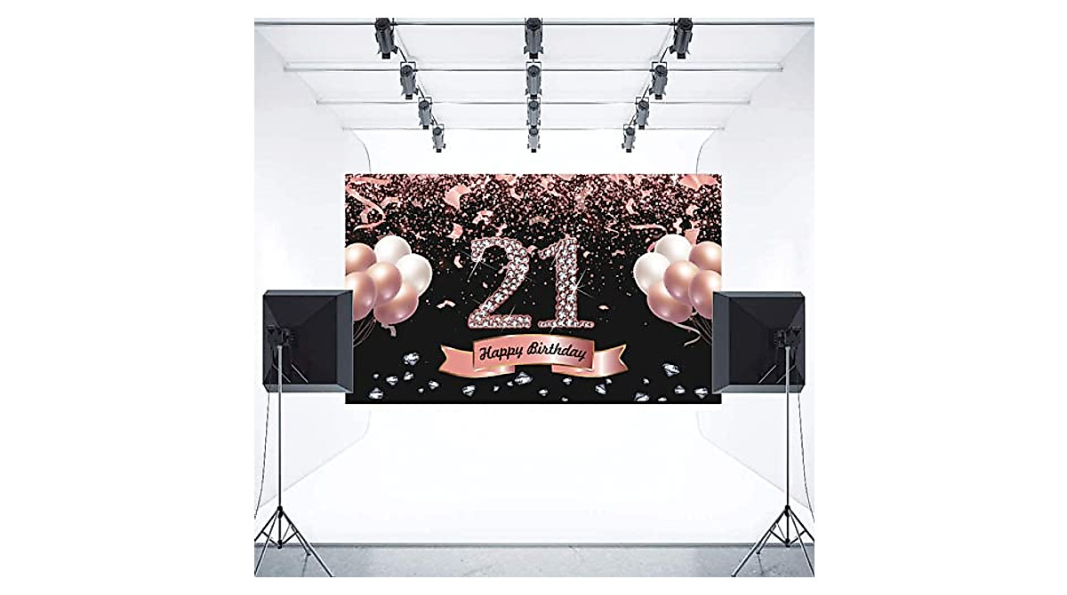 Celebrate Her 21st Birthday with Rose Gold Backdrop | Glamorous Party Decor