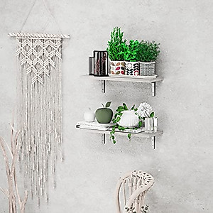 MDLUFFY Floating Shelves Set of 2 Home Decor Wall Mounted Rustic Retro Storage Shelf Rack for Office Bedroom Living Room