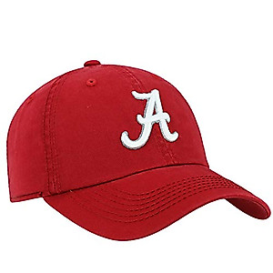 Top of the World Alabama Crimson Tide Men's Relaxed Fit Adjustable Hat Team Color Primary Icon, Adjustable