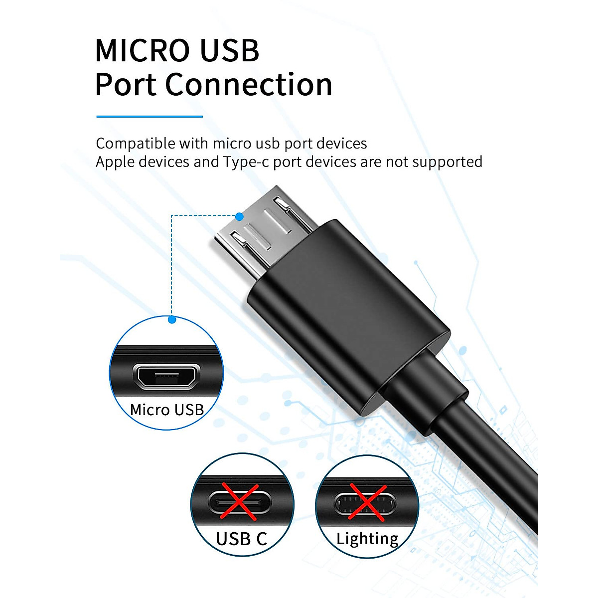 Micro Charger Charging Cable Cord Compatible with for Anker Soundcore Life Q20, Anker Soundcore 2, Mini, Flare Mini Headphone Speakers -5ft