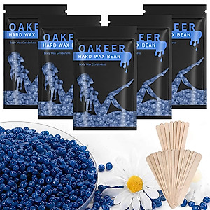 Hard Wax Beans for Body Hair Removal at Home,Oakeer Hair Removal Wax Beads 5 Bags 1.1 lb