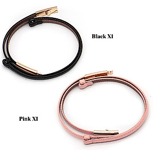 Glamorstar Women Skinny Patent Leather Slim Belt Adjustable Alloy Buckle Waist Belt for Dress (Black Pink, Fit Waist 21.6"-38.1")