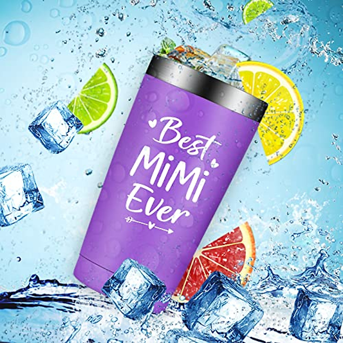 BIRGILT Best Mimi Ever - Mothers Day, Birthday, Christmas Gifts for Mimi from Grandkids - Mimi Gifts for Grandma - 20oz Best Mimi Tumbler Cup