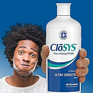 CloSYS Ultra Sensitive Mouthwash, 3.4 Ounce Travel Size (48 Count), Unflavored, Alcohol Free, Dye Free, pH Balanced, Helps Soothe Entire Mouth
