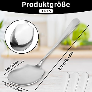 Large Serving Spoons,3Pcs Stainless Steel Serving Spoon, X Large Buffet Serving Spoons, 8.6'' Solid Serving Utensils With Handle, Serving Spoon For Buffet, Serving, Cooking,Mixing