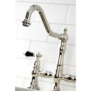 Kingston Brass KS3276PKLBS Duchess Bridge Kitchen Faucet, Polished Nickel