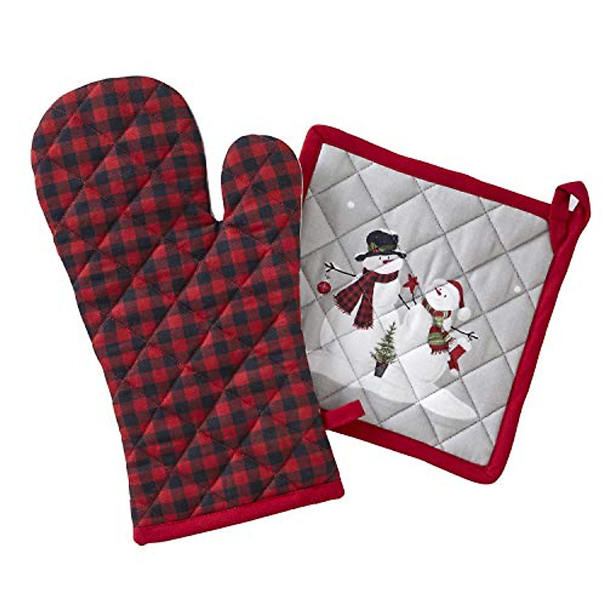 SKL Home Woodland Winter Oven Mitt and Pot Holder Set, 8x8