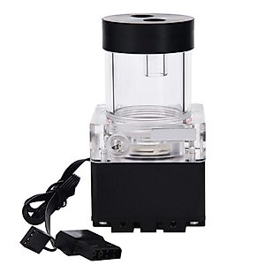 800L/H 8W 7V Water Cooling Pump with 4 Meters Pump Head & LED Power Indicator G1/4 Thread Fast Heat Dissipation CPU Cooling System (12cm Black)