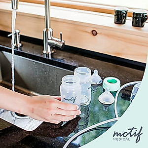 Motif Medical Breast Milk Storage Bottles - Two 160mL Bottles with Sealing Discs - Milk Collection Containers - Compatible with The Luna Breast Pump