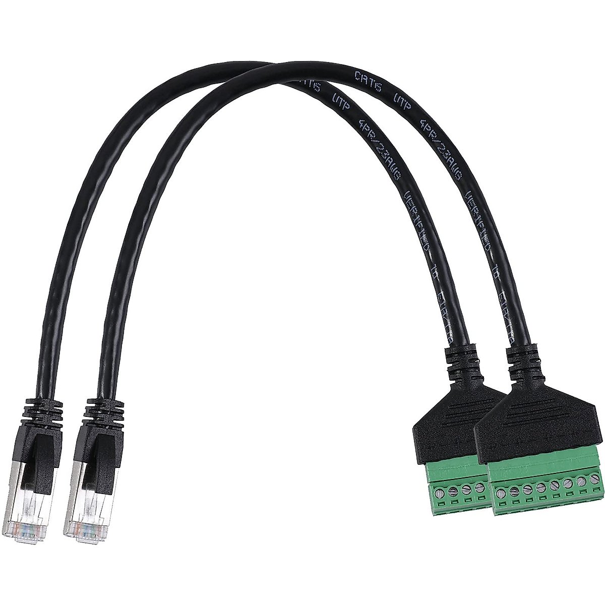 Jienk 2Pcs RJ45 Male to 8 Pins Screw Terminal Block Adapter for Cat5 Cat6 Cat7 Ethernet Extender CCTV Digital Internet,RJ45 Male Plug to 8pins Terminal Ethernet Connector