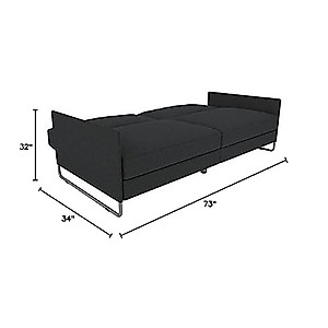 DHP Pembroke Convertible Futon Sofa Bed, Grey Linen