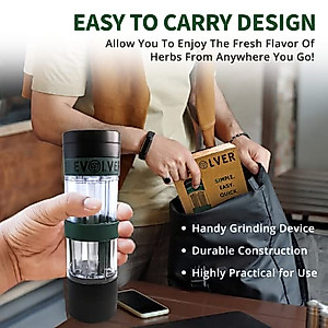 THE REVOLVER 3 in 1 Portable Herb Grinder with Storage, Lightweight and Easy to Carry Travel Herb Grinder, a Gift for your Loved Ones