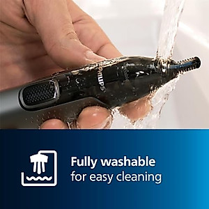 Nose Hair Trimmer, Series 3000 Nose, Ear and Eyebrow Trimmer Showerproof with Protective Guard System, Battery-Operated, No pulling Guaranteed - NT3650/16