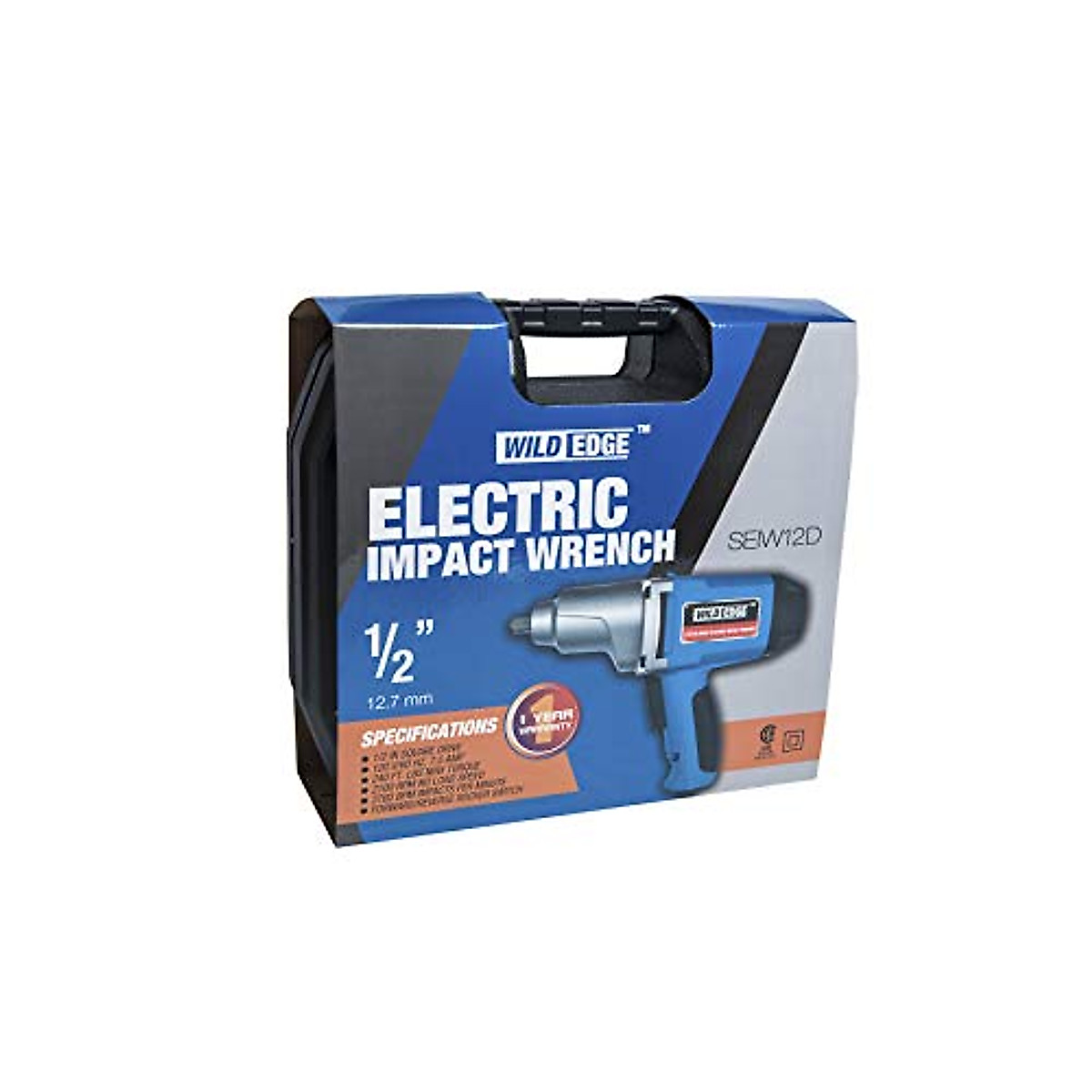 WILD EDGE Impact Wrench Kit, Heavy Duty 1/2 Inch Drive Corded Impact Gun, 7.5 Amp Max Torque 240 Ft-lbs & 2700 IPM, 4 Impact Sockets with Pin Anvil