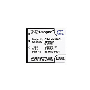 BUSFUIVA Replacement Battery for Honeywell 8670, 8650, Voyager 1602G / LXE 8650 Bluetooth Ring Scanners, LX34L1-G, 8670, Bluetooth Ring Scanner 3.7V/850mAh/Li-ion