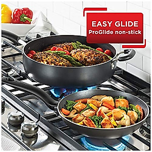 T-fal Specialty Nonstick 3 Piece Fry Pan Set 8, 9.5, 11 Inch Cookware, Pots and Pans, Dishwasher Safe Black