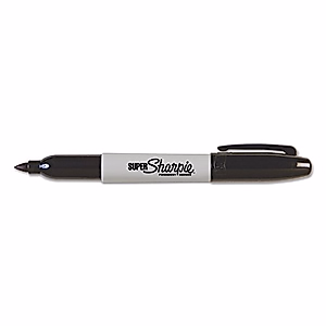 SHARPIE 33666Pp Super Permanent Markers Fine Point Black 6/Pack