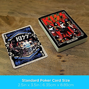 AQUARIUS KISS Playing Cards - KISS Themed Deck of Cards for Your Favorite Card Games - Officially Licensed KISS Merchandise & Collectibles - Poker Size with Linen Finish