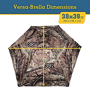 Sport-Brella Versa-Brella SPF 50+ Adjustable Umbrella with Universal Clamp, Regular, Camo