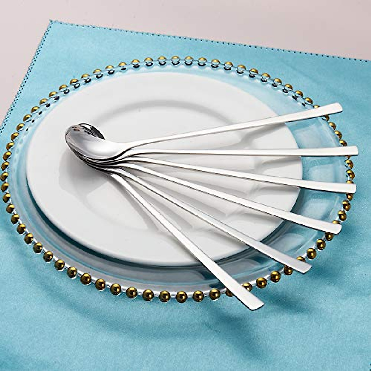 IMEEA Iced Tea Spoons Long Handled 18/10 Stainless Steel Stirring Spoon 9-Inch Bar Spoon Cocktail Mixing Spoon, Set of 6