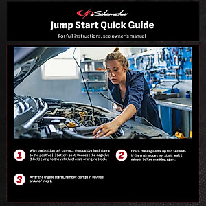 Schumacher Electric DSR ProSeries - Rechargeable Jump Starter - 12V 1800 Peak Amps Portable Car Jump Starter - Gas & Diesel Engines - Jumper Cables & Battery Pack - 225 Cold Cranking Amps