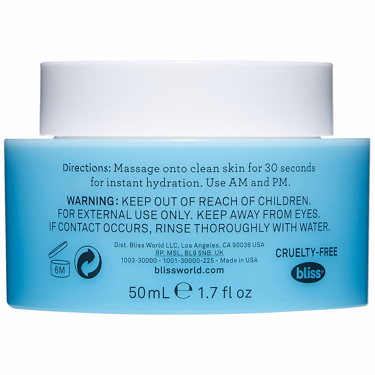 bliss Drench and Quench Cream-To-Water Daily Moisturizer and Hydrating Skin Cream for Balancing and Brightening, Vegan Formula, 1.7 Ounce