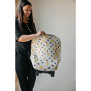 Copper Pearl Multi-Use Cover: Car Seat Covers, Nursing Cover, and Stroller Cover - Stretchy Fabric, All-Season Use, Stylish Designs, Easy Access for Moms - Sesame Scribbles