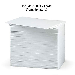 Fargo DTC1250e Complete ID Card Printer Bundle, PVC Cards, Cloudbadging Software for (50605) Single Sided Card Printing Machine