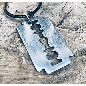 Trilogy Jewelry Pewter Faux Razor Blade Necklace/Pendant