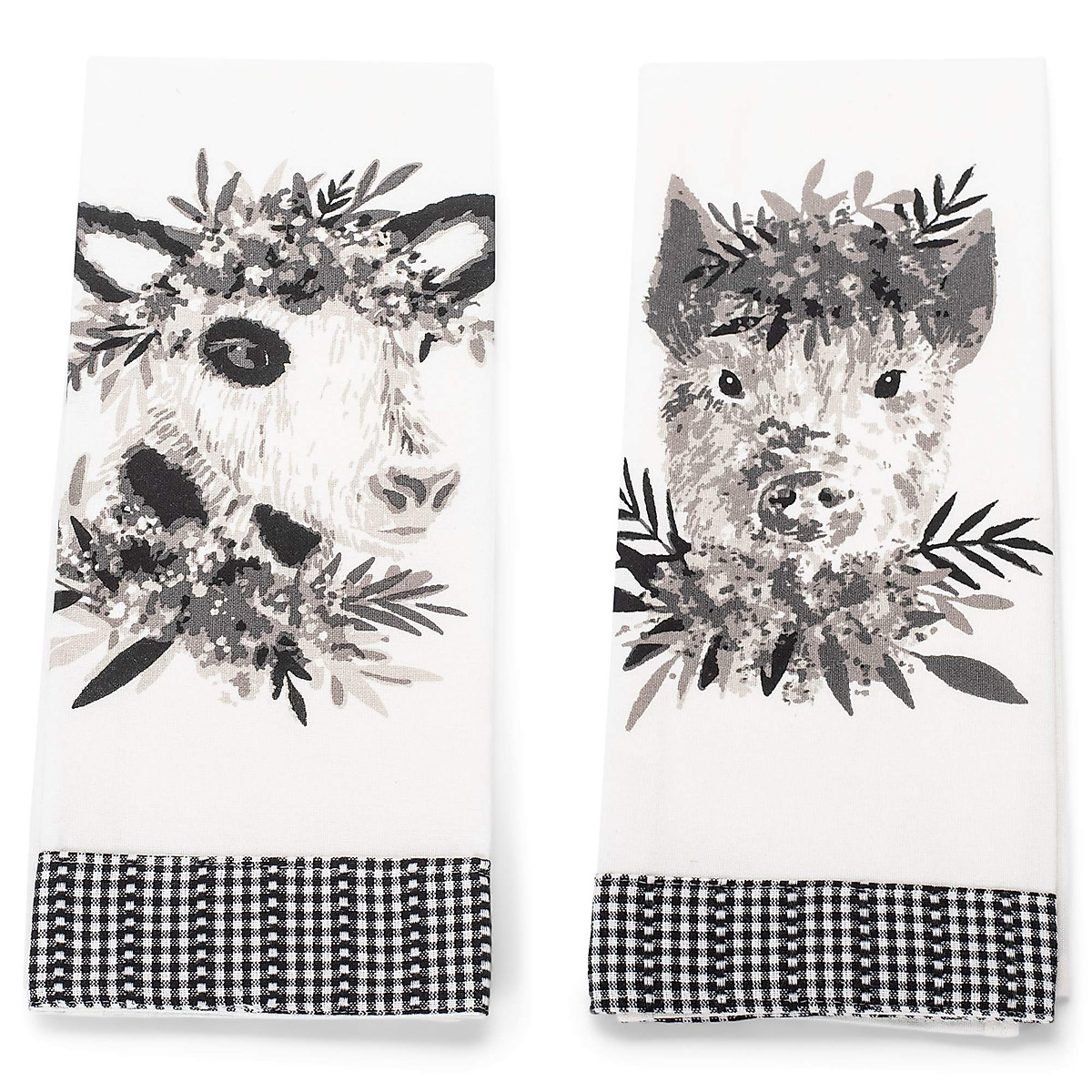 Barn Animals Embellished Dishtowels
