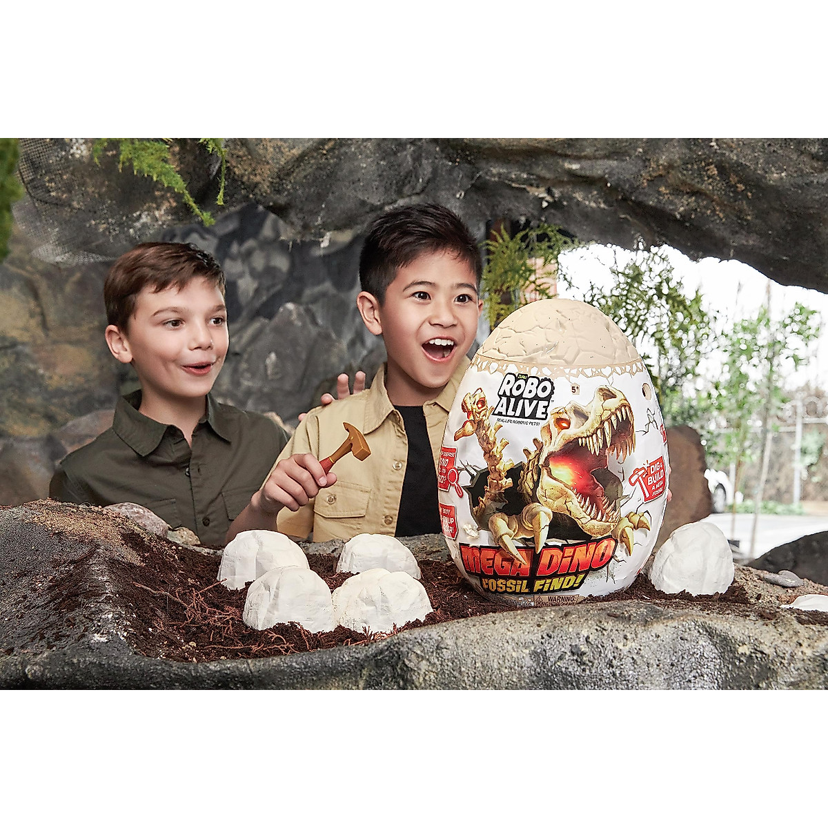 Robo Alive Mega Dino Fossil Find (T-Rex) by ZURU Dig and Discover, STEM, Excavate Prehistoric Fossils, Dinosaur Toys, Educational Toys, Great Science Kit Gift for Girls and Boys