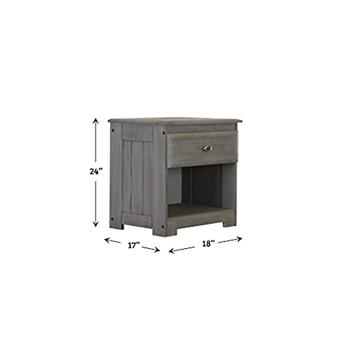 Discovery World Furniture 1 Drawer Nightstand in Charcoal