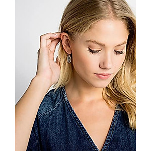 Kendra Scott Lee Drop Earrings for Women, Fashion Jewelry, Rhodium-Plated, Ivory Mother of Pearl