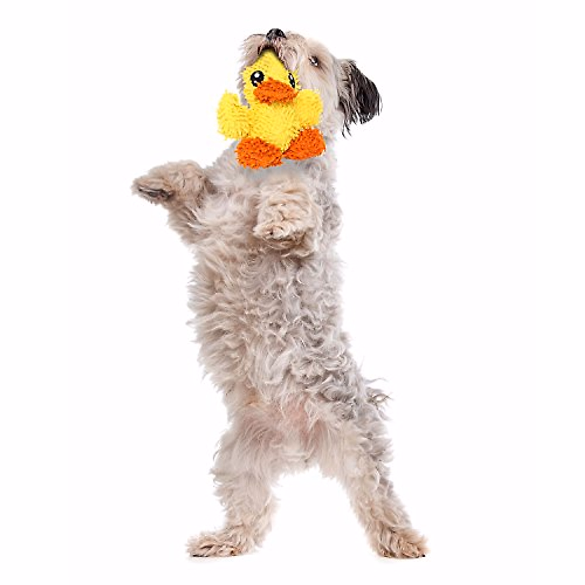 MIGHTY- Microfiber Ball Junior Duck – Made with Squeaker Balls and Minimal Stuffing. Strong & Tough. Interactive Play Dog Toy. Machine Washable & Floats