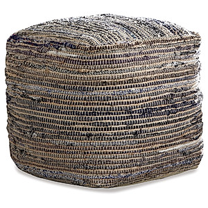 Signature Design by Ashley Absalom Hemp Pouf, 16 x 16 Inches, Multicolored