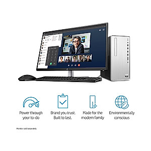 HP 2022 Newest Pavilion Desktop, AMD Ryzen 5 5600G, AMD Radeon Graphics, 32GB RAM, 1TB PCIe SSD, Wi-Fi, Bluetooth, USB Type-C, HDMI, VGA, Windows 11 Home, Silver