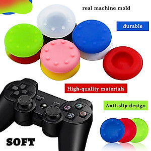 BeautyMood 40pcs Colorful Thumb Grips Silicone Analog Controller Joystick Thumb Stick Grips Caps Cover ​for PS2, PS3, PS4, PS5, Xbox 360, Xbox One, Xbox Series X/S Controller