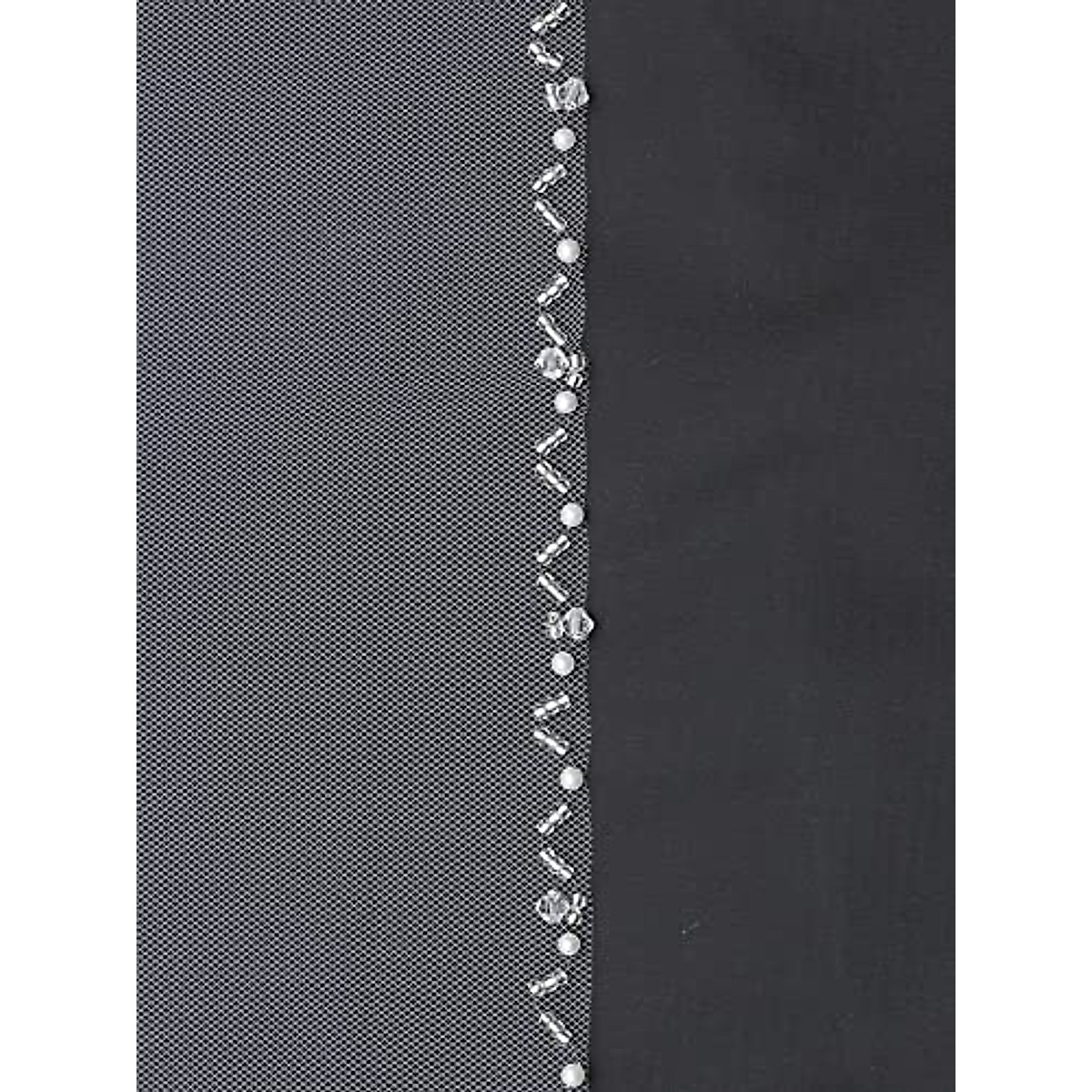 SAMKY 1T 1 Tier Pearls Crystals Beaded Wedding Veil V377 - Light Ivory Fingertip Length 36"