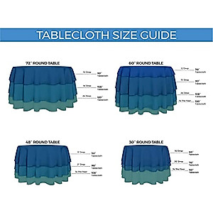 [2 Pack] White Round Tablecloths 90 Inch [Perfect Size for 30-60 Inch Tables] Premium Quality Textured Washable Polyester Fabric 90" Table Cloth White