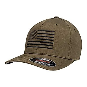 Eagle Six Gear American Flag Flexfit Hat - L/XL Olive