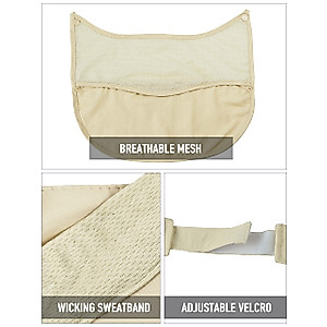 Koreshion Men Women Fishing Hat Outdoor UV Protection Sun Hat 4 in 1 Summer Hat Baseball Cap Visor Hat with Removable Mesh Face Cover & Neck Flap Beige