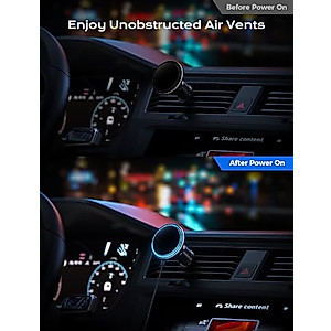 UPTOHIGH Magsafe Car Mount Charger, 15W Fast Charging LED Magnetic Wireless Car Charger, Air Vent Phone Holders for Your Car Magsafe Car Phone Holder for iPhone Samsung Galaxy, Google, Magsafe Case