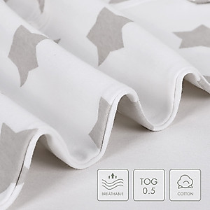 GLLQUEN BABY Sleep Sack 2 Pack 100% Cotton Baby Sleeping Bag 2-Way Zipper Toddler Wearable Blankets Breathable Lightweight, Fits Toddlers Age 6-12 Months (Medium)