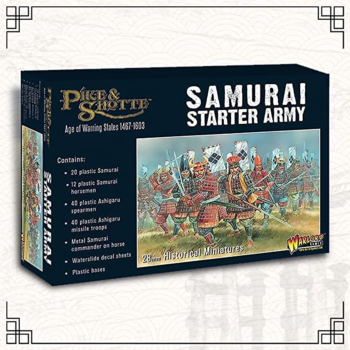 Wargames Delivered Pike & Shotte - Samurai Starter Army. 28mm Base Revolutionary Miniature Military Soldiers for Miniature War Game, and Model War by Warlord Games