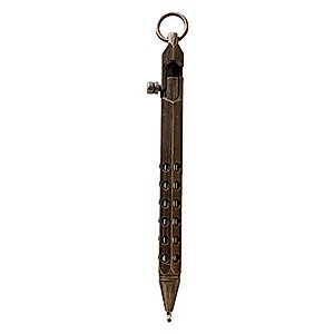 SZHOWORLD Creative Solid Brass Bolt Action Pen, Hexagonal Six Edge Handmade Pocket Pen Gift Pen for EDC (Retro Black)