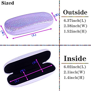 ADBGV 3Pack Unisex Hard Shell Glasses Case, Glasses Protector Case, Sunglasses Cases with Cleaning Cloth, Fixed Non-Slip Cord